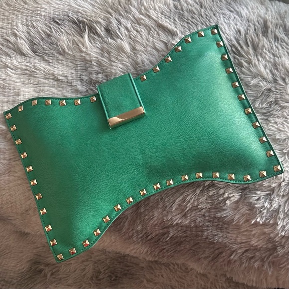 Orange Caramel | Bags | Guc Orange Caramel Vegan Leather Studded Clutch ...